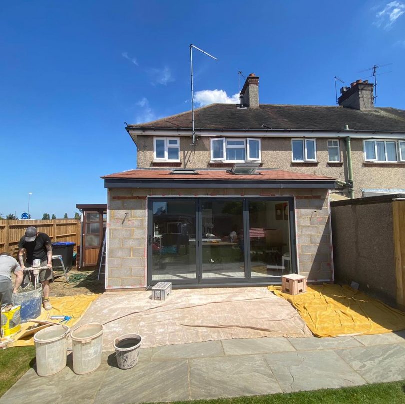 Kitchen Extension, Colour Rendering - JR40 Plastering